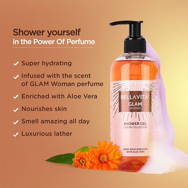 Buy Glam Woman Shower Gel Online I Best Shower Gel for Skin 2024 I BellaVita