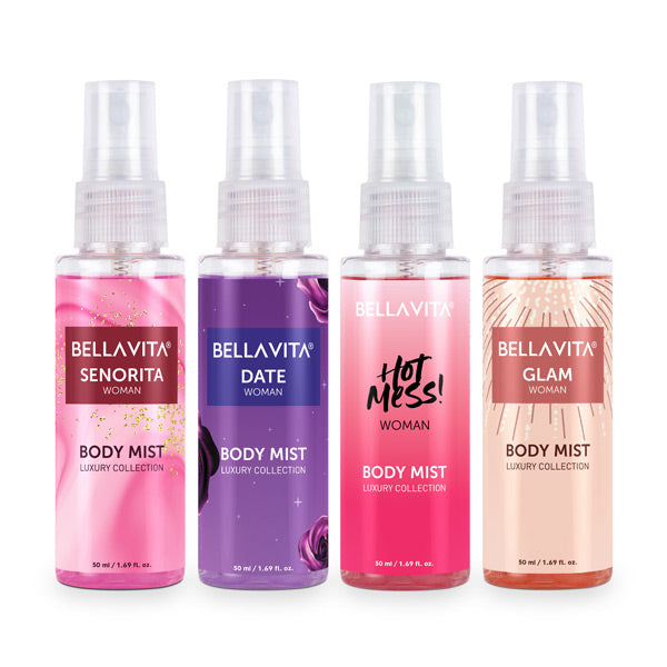 Body Mist Travel-Size Gift Set: Best Body Mist for Women - 4 x 50ml I ...