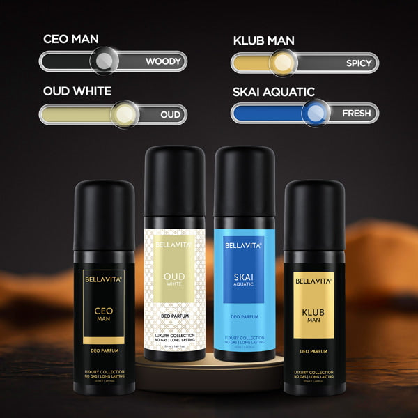 Deo Parfum Travel Size Gift I Set of 4 deos 50 ml Deo | Long Lasting ...