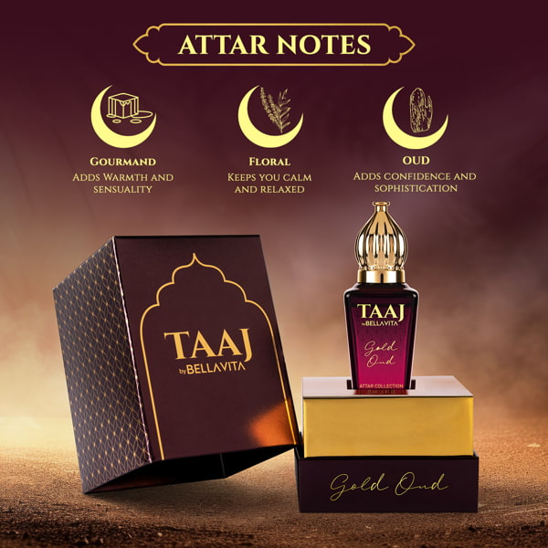 Buy Taaj Gold Oud Attar 12ml I Best Attar Perfume for Men and Women I ...