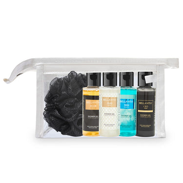 Buy Shower Gel Minis for Travel I Free Loofahwith Set of 4 Body Wash I ...