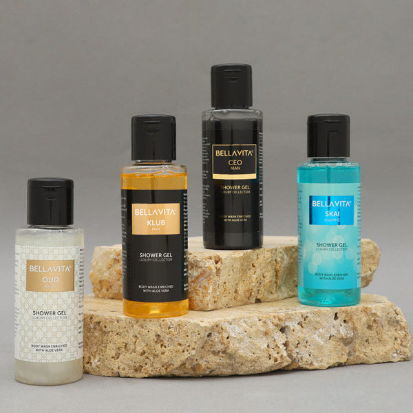 Buy Shower Gel Minis for Travel I Free Loofahwith Set of 4 Body Wash I ...