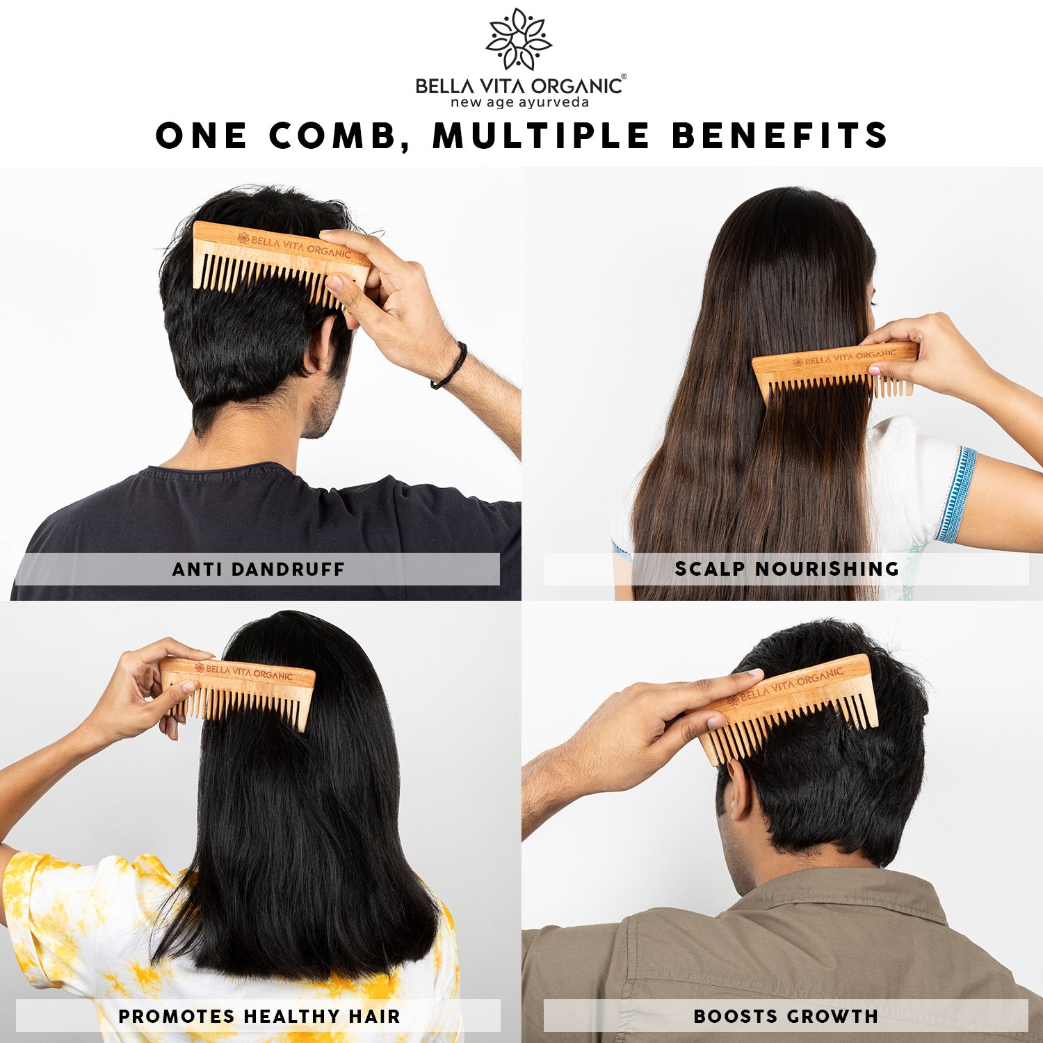 Buy Best Neem Wood Comb Online in India Under ₹200 I BellaVita